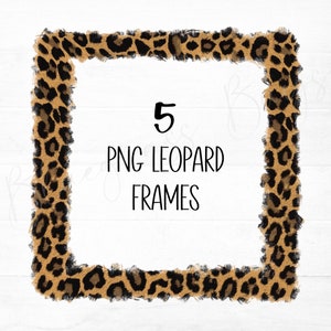 Distressed Leopard Frames PNG, Grunge Leopard Background Frame ...