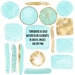 Turquoise and Gold Watercolor Elements - Watercolor Clipart - Frame ...