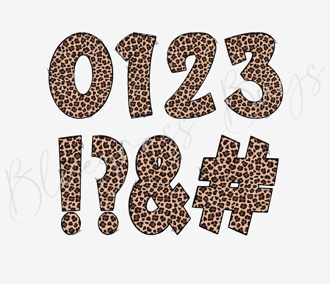 Leopard Alphabet Doodle Letters PNG Doodle Alphabet - Etsy
