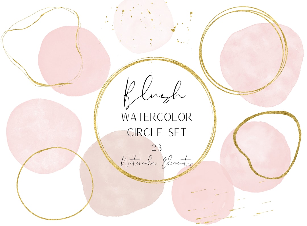 Blush Watercolor Circle Elements - Watercolor Clipart - Frame Elements ...