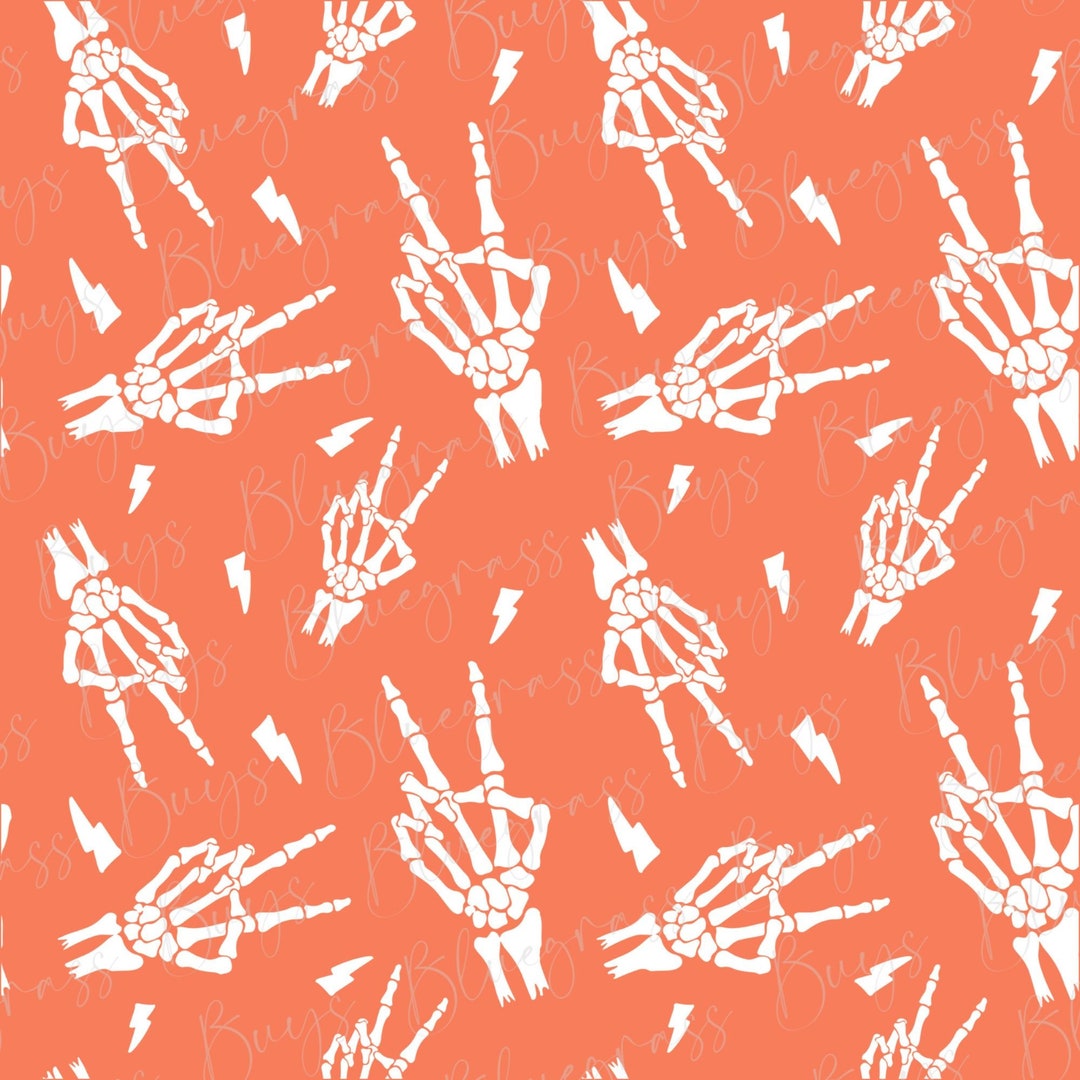 Halloween Seamless Pattern, Skeleton Hand Pattern, Digital Paper - Etsy