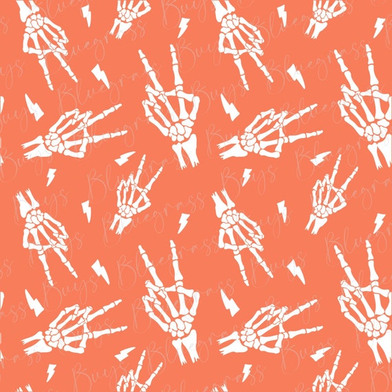 Halloween Seamless Pattern Skeleton Hand Pattern Digital - Etsy