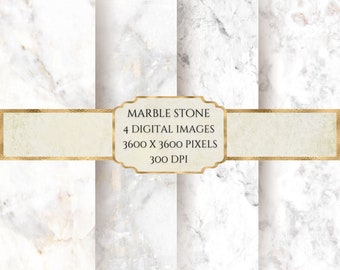 White Marble Digital Paper, Marble Digital Background, Stone Texture ...