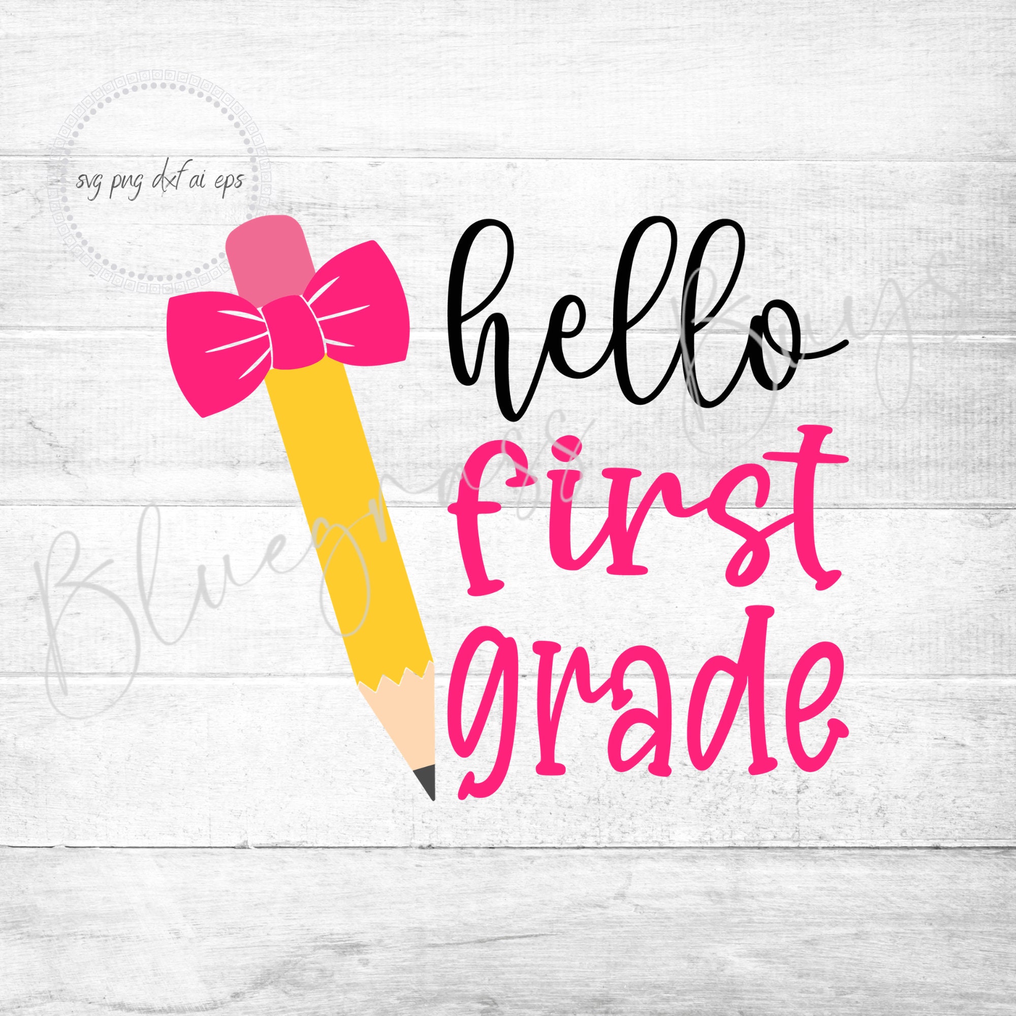 Back to School Cut File for Cricut and Silhouette svg dxf png eps Hello ...