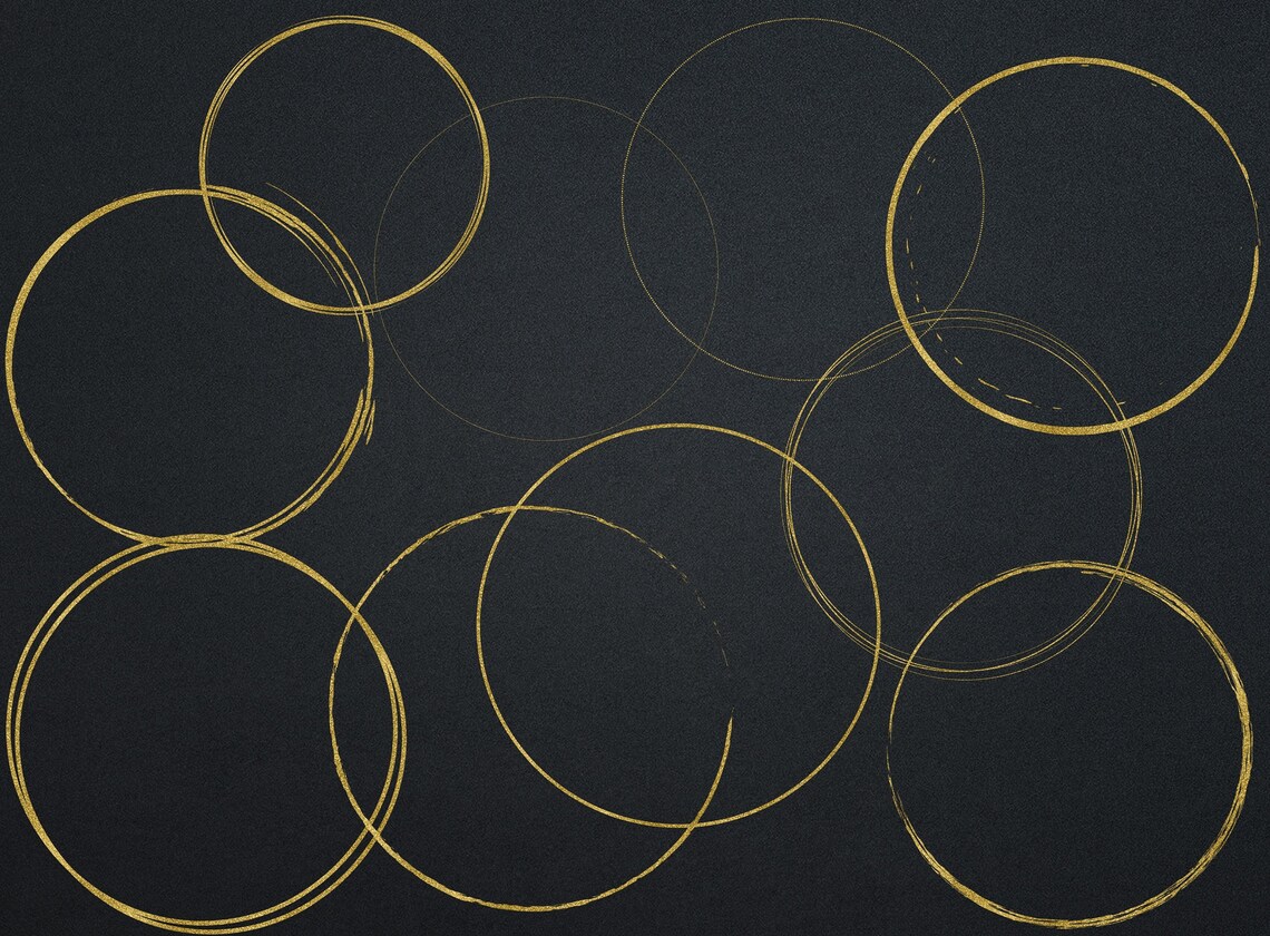 Gold Shimmer Circle Frames Frame Clipart Round Glitter - Etsy