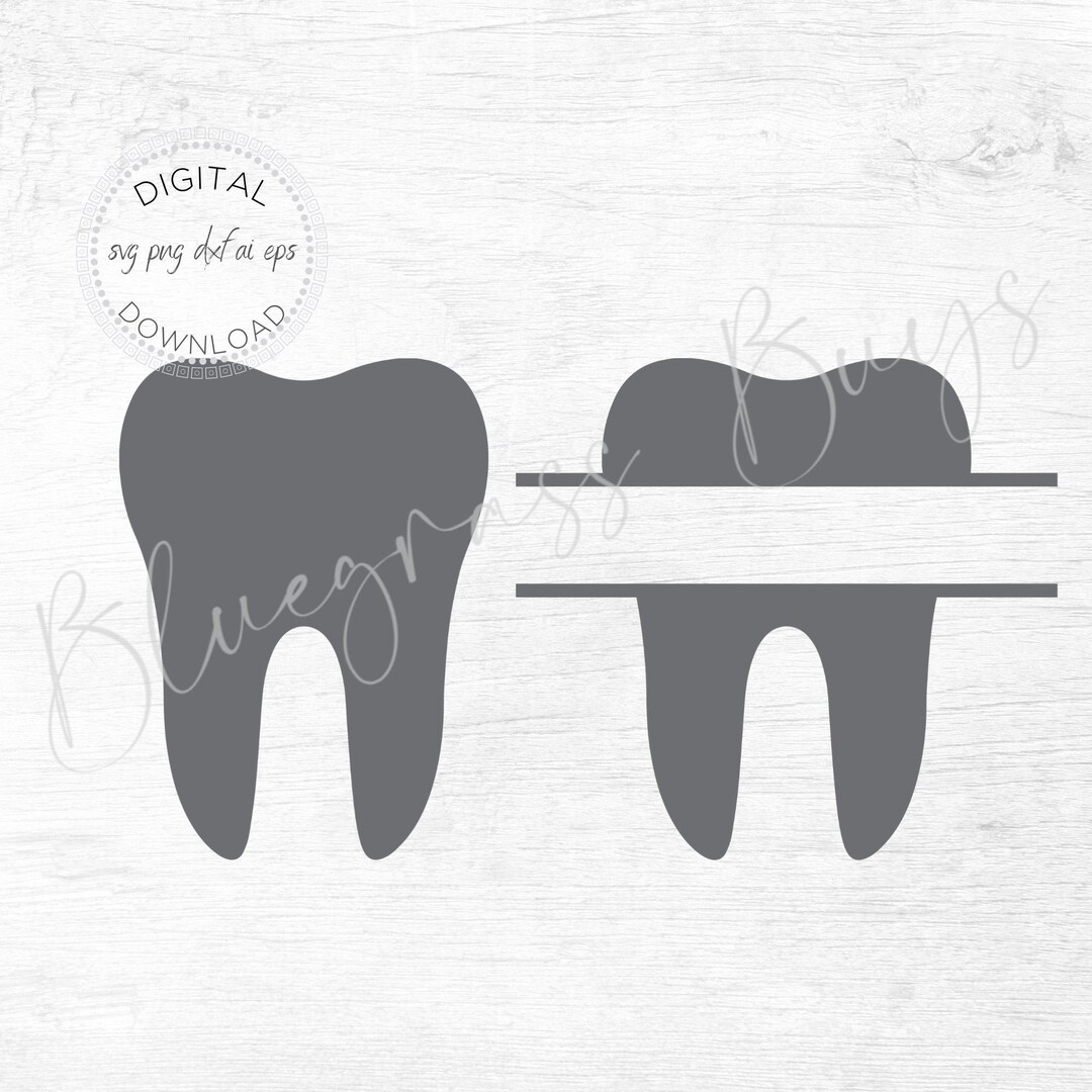 Tooth SVG Tooth Name Frame SVG Monogram Frame Cut File - Etsy