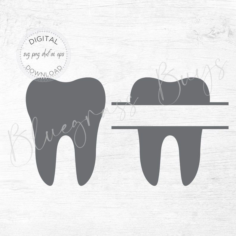 Tooth SVG Tooth Name Frame SVG Monogram Frame Cut File - Etsy