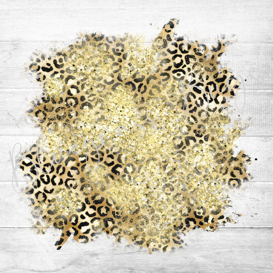 Gold Glitter Leopard Background PNG, Grunge Cheetah Backsplash, Gold ...