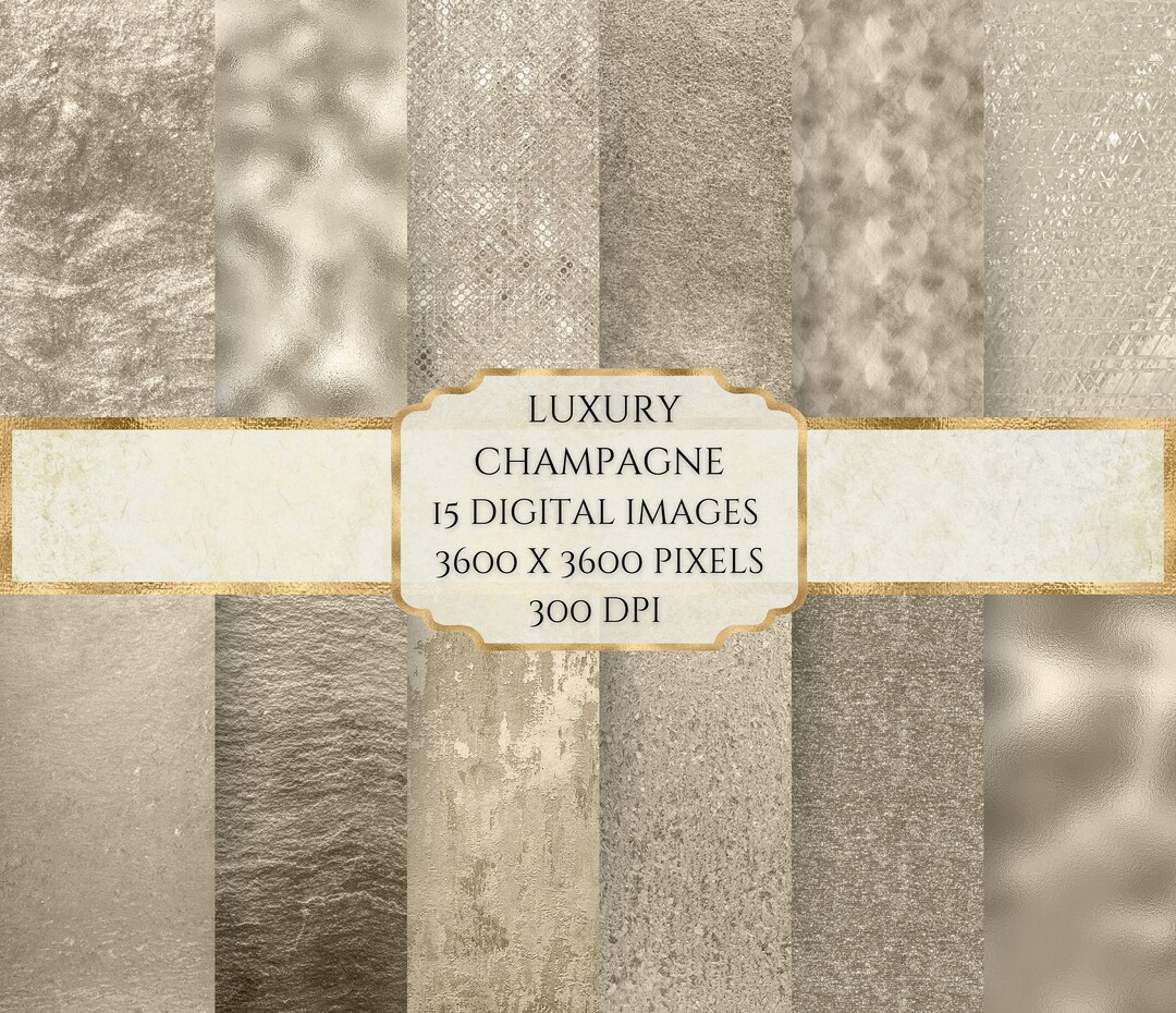 Luxury Champagne Digital Paper, Metallic Texture, Foil Texture Paper ...