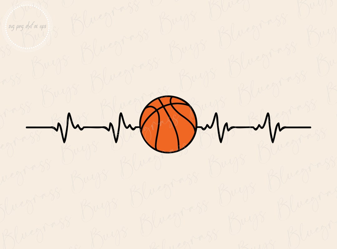 Basketball Heartbeat SVG, Basketball Pulse Cut File, Sports Clipart ...