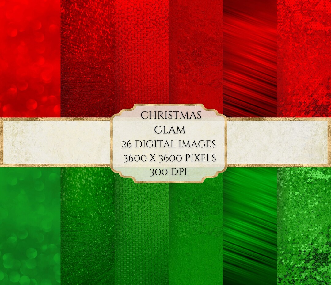 Christmas Glam Digital Paper, Holiday Metallic Texture, Foil Texture ...