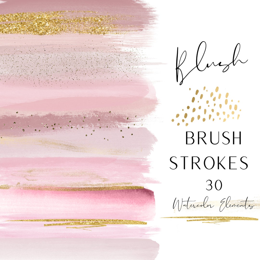 Blush Watercolor Brush Strokes - Watercolor Clipart - Paint Stroke ...