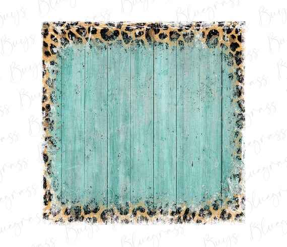 Leopard and Turquoise Wood Background PNG Leopard Wood Frame - Etsy
