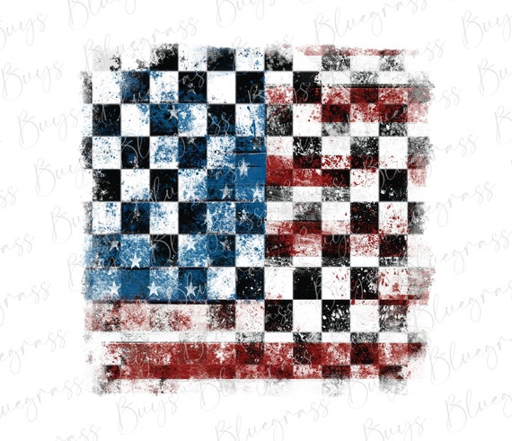 Patriotic Checkered Flag Background PNG Distressed Race Flag - Etsy