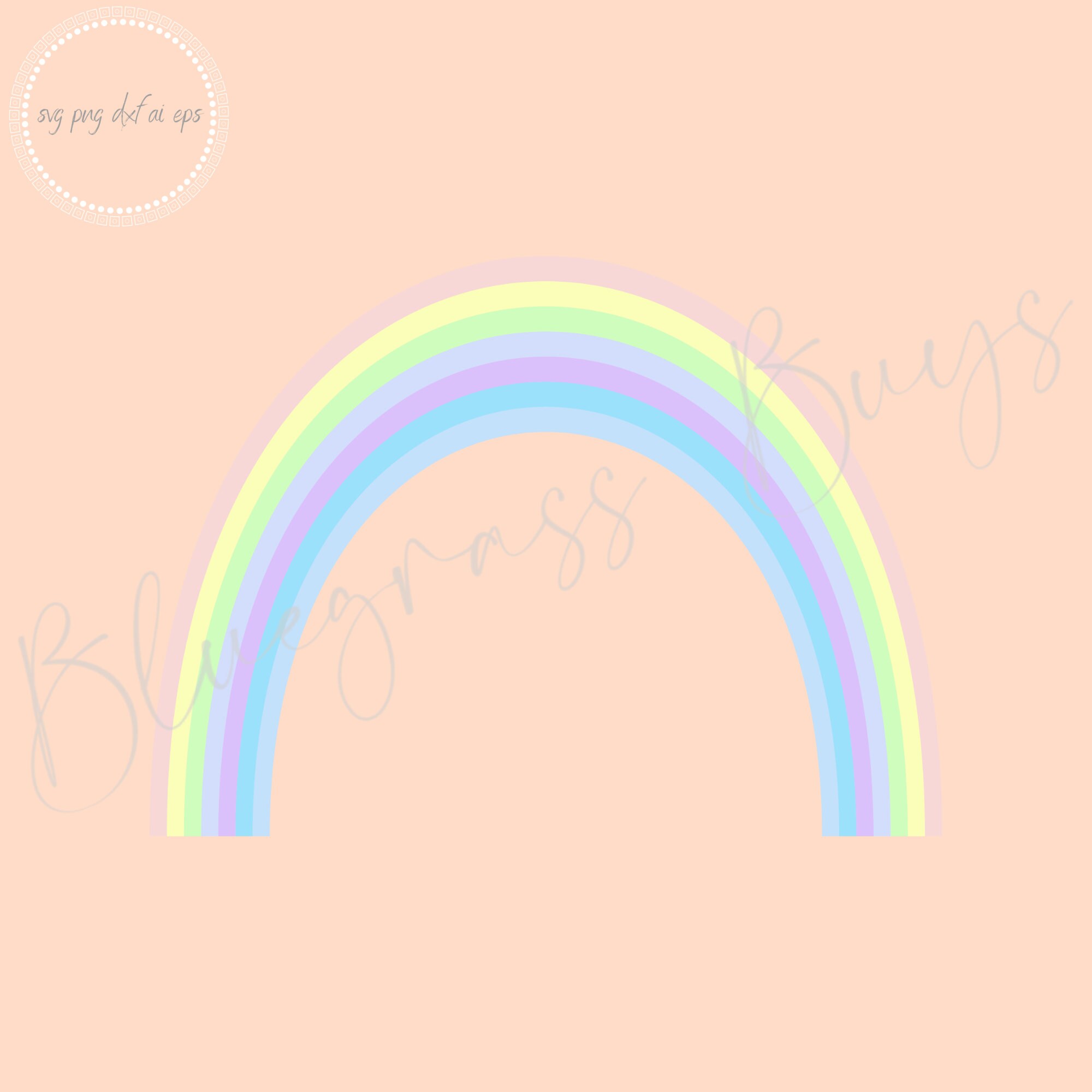 Pastel Rainbow SVG, Rainbow Clipart, Pastel Rainbow Cut File, Digital ...