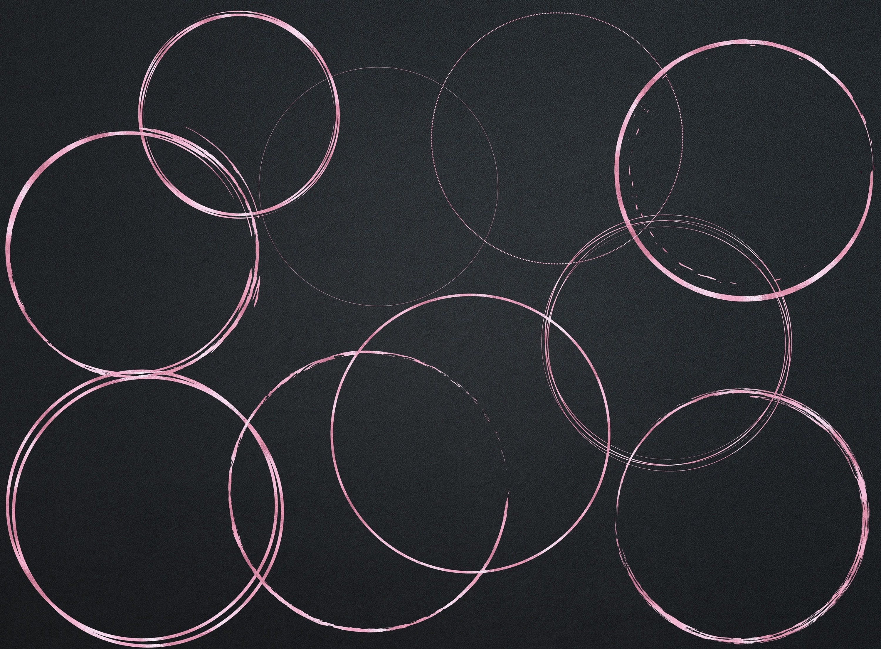Pink Foil Circle Frames, Frame Clipart, Round Glitter Circle Elements ...