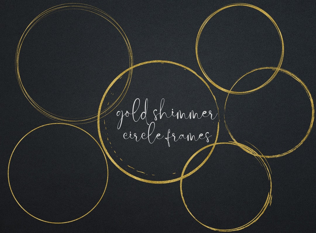 Gold Shimmer Circle Frames, Frame Clipart, Round Glitter Circle ...