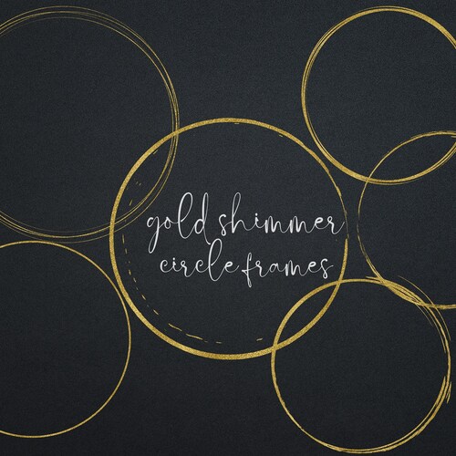 Gold Shimmer Circle Frames Frame Clipart Round Glitter - Etsy