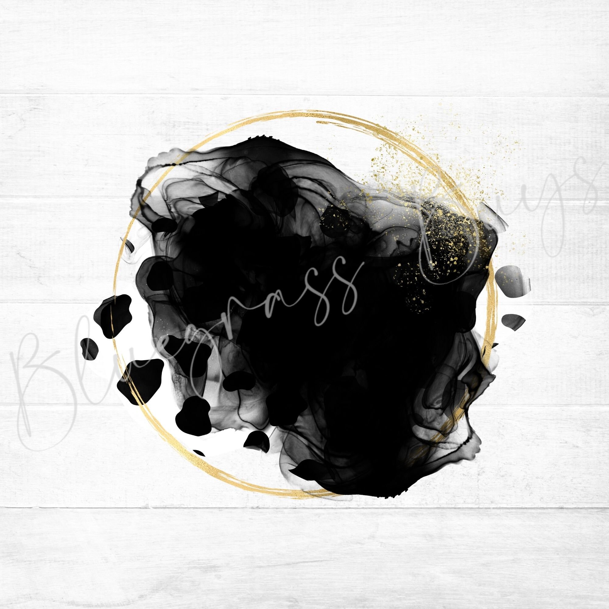 Cowhide Logo Background PNG Alcohol Ink Backsplash Logo - Etsy