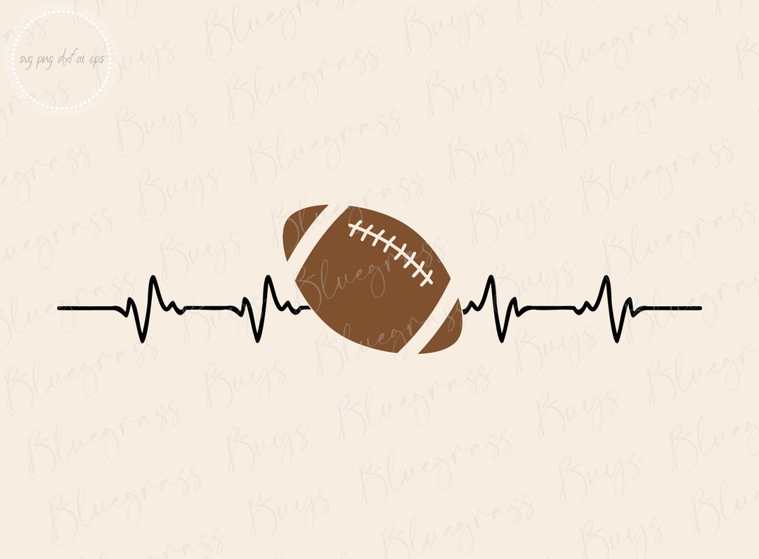 Football Heartbeat SVG, Football Cut File, Sports Clipart, EKG ...