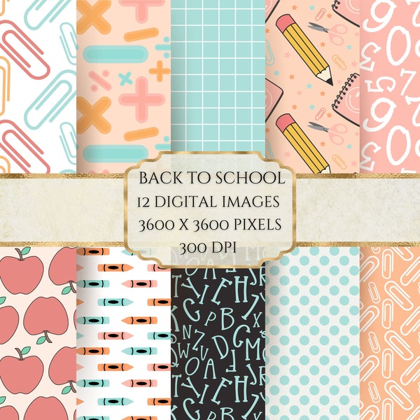 School Digital Background - Etsy