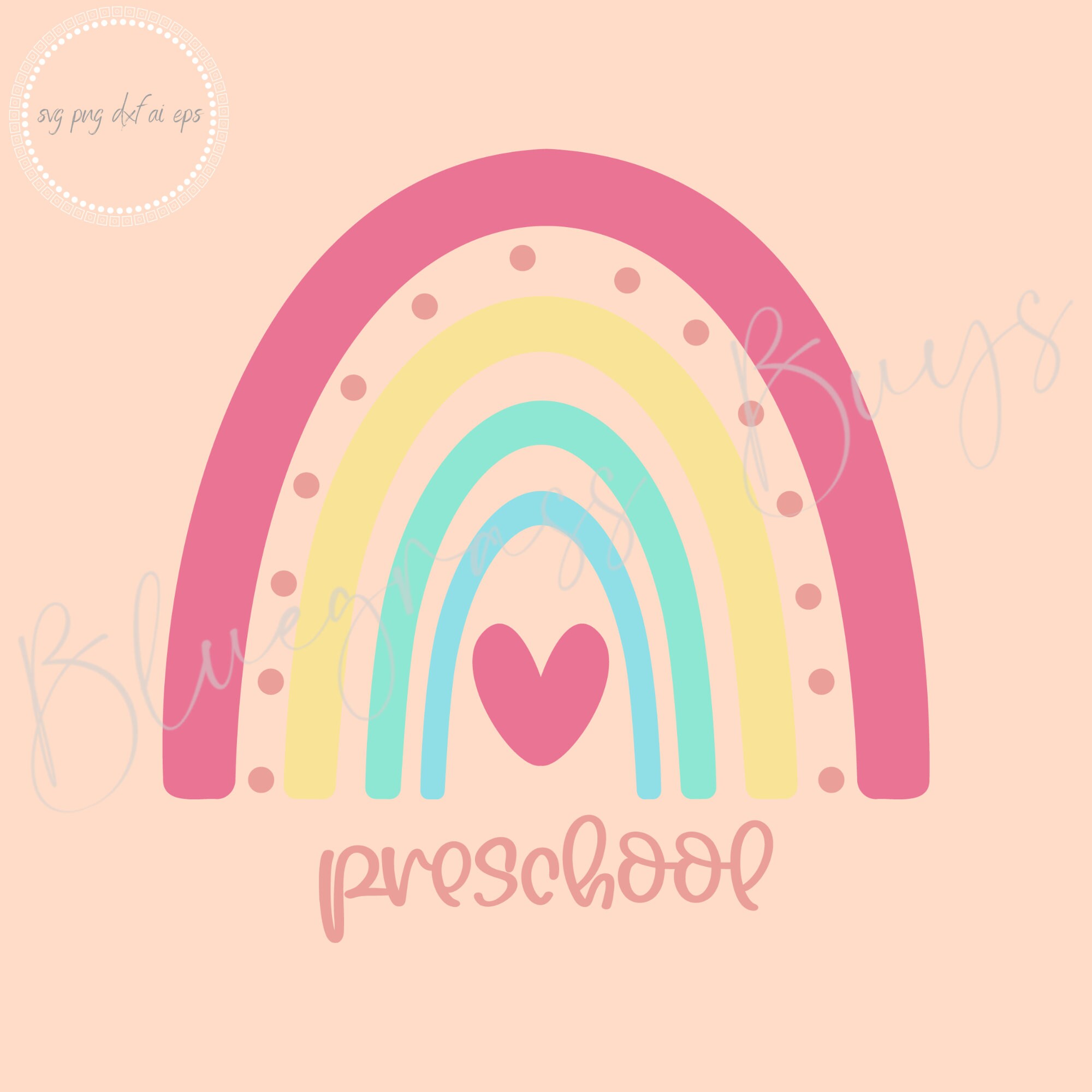 Preescolar SVG Preescolar arco iris SVG Regreso a la escuela SVG ...