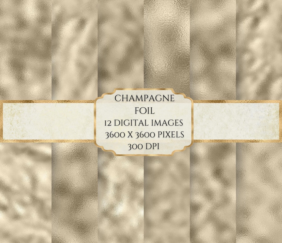 Champagne Foil Digital Paper, Metallic Texture, Foil Texture Paper ...