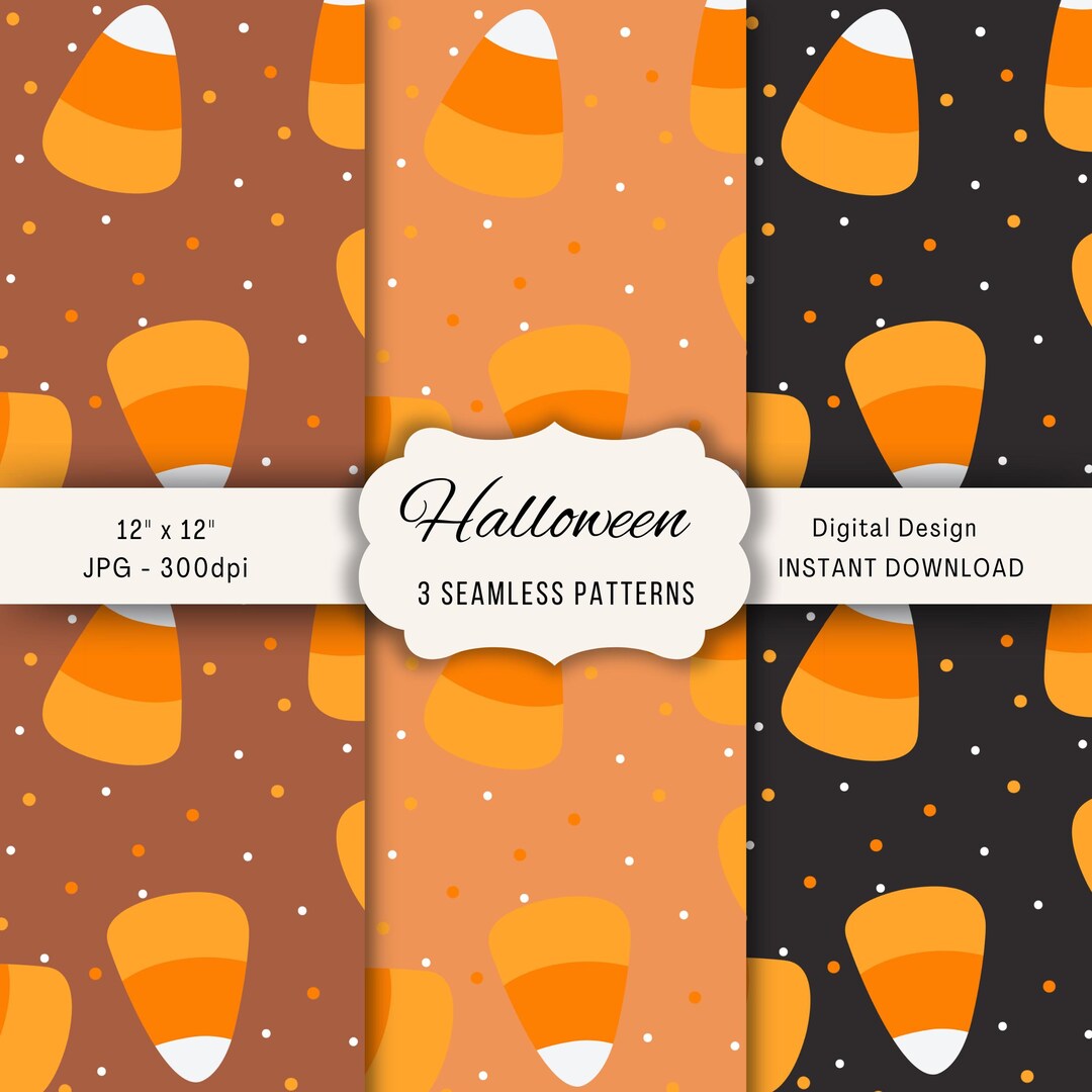 Candy Corn Seamless Pattern, Halloween Background, Digital Paper - Etsy