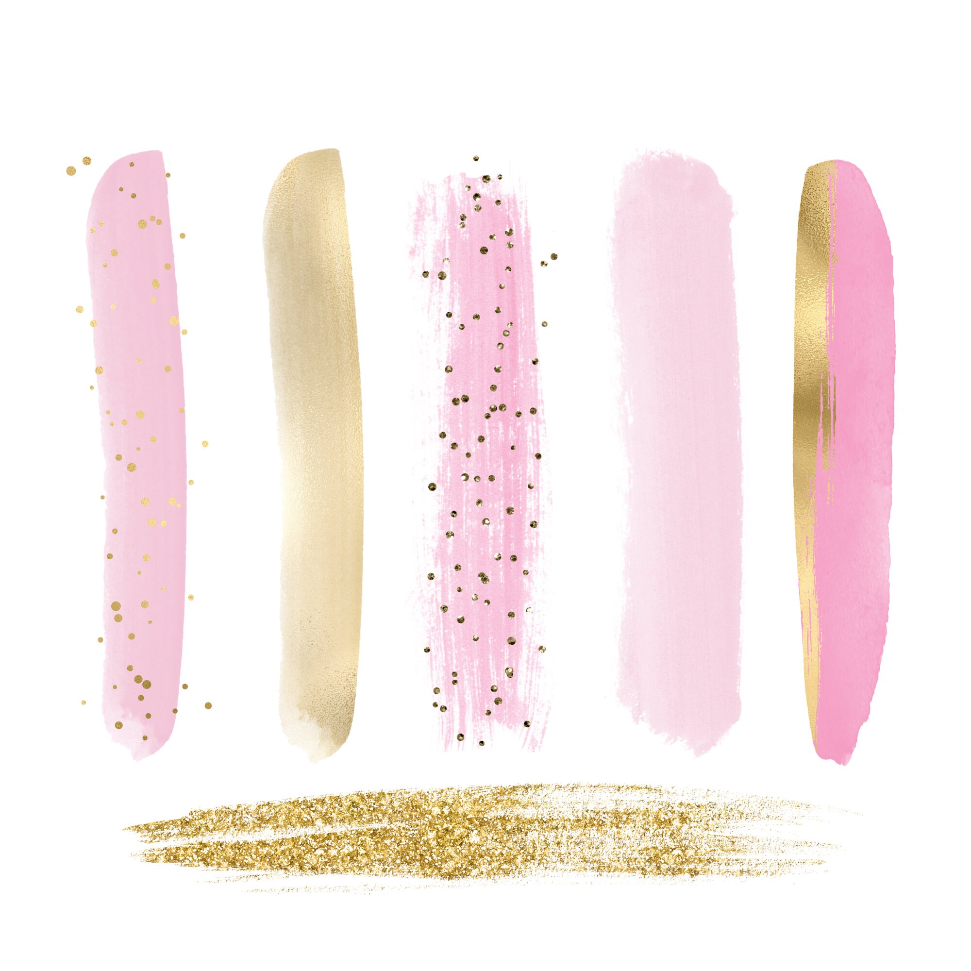 Blush and Gold Watercolor Elements Watercolor Clipart - Etsy