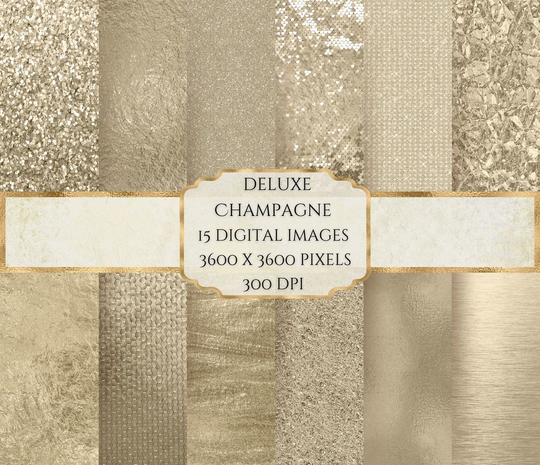 Champagne Digital Paper, Metallic Texture, Glitter Texture Paper ...