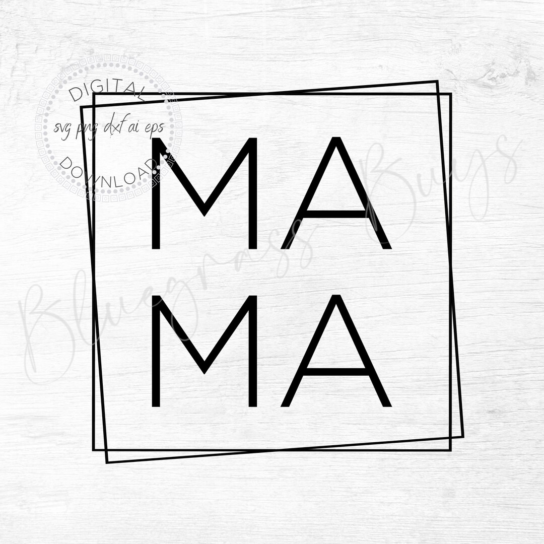 Mama SVG Mama Square SVG Mama Box Cut File Digital - Etsy