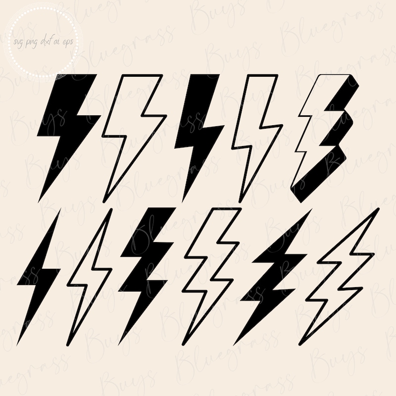 Lightning Svg - Etsy