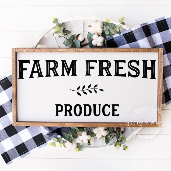 Farm Fresh Produce SVG Fresh Produce SVG Farmhouse Sign | Etsy