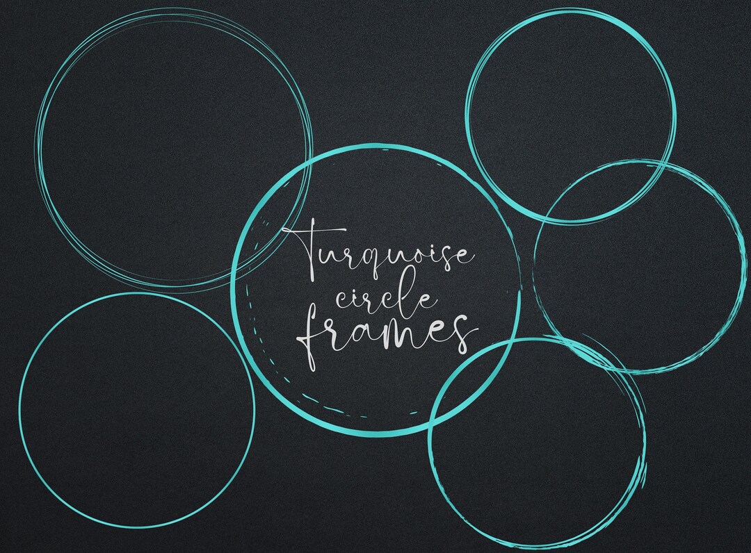 Turquoise Foil Circle Frames, Frame Clipart, Round Metallic Circle ...
