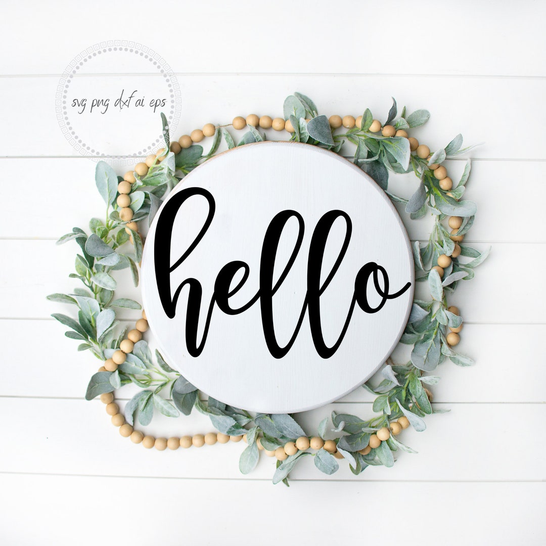 Hola SVG, Signo de granja SVG, Archivo de corte de bienvenida Hello ...