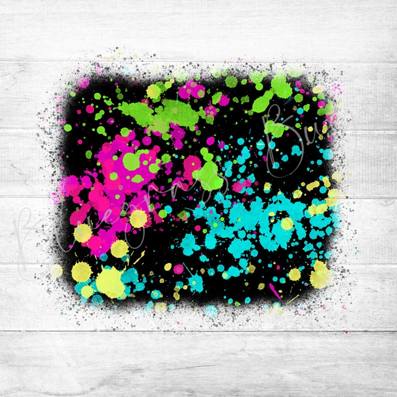 Neon Paint Splatter Background PNG Neon Splatter Background | Etsy