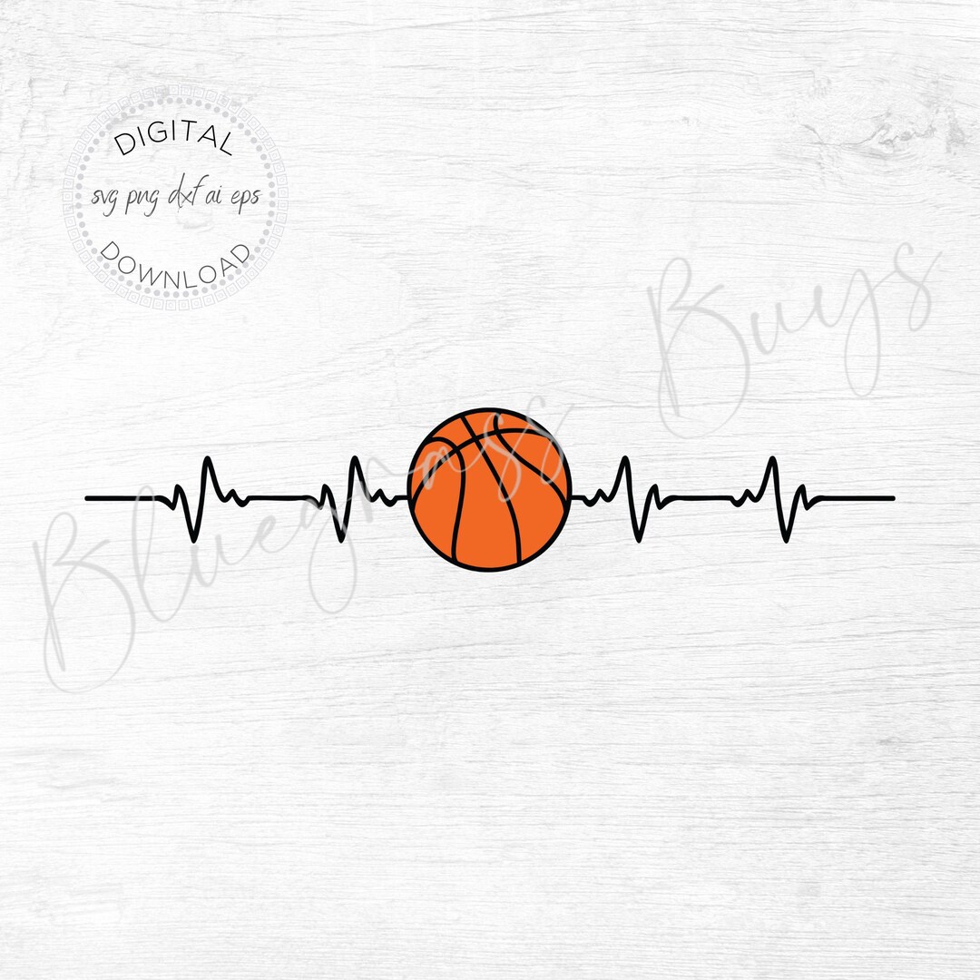Basketball Heartbeat SVG Basketball Pulse Cut File Sports - Etsy