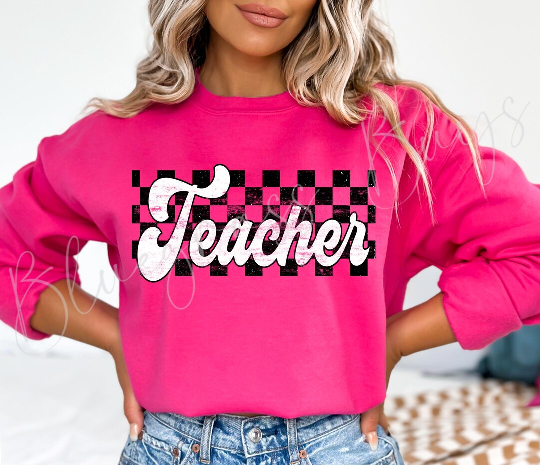 Retro Checkered Teacher PNG, Teacher Checkered, Teacher Shirt Design ...