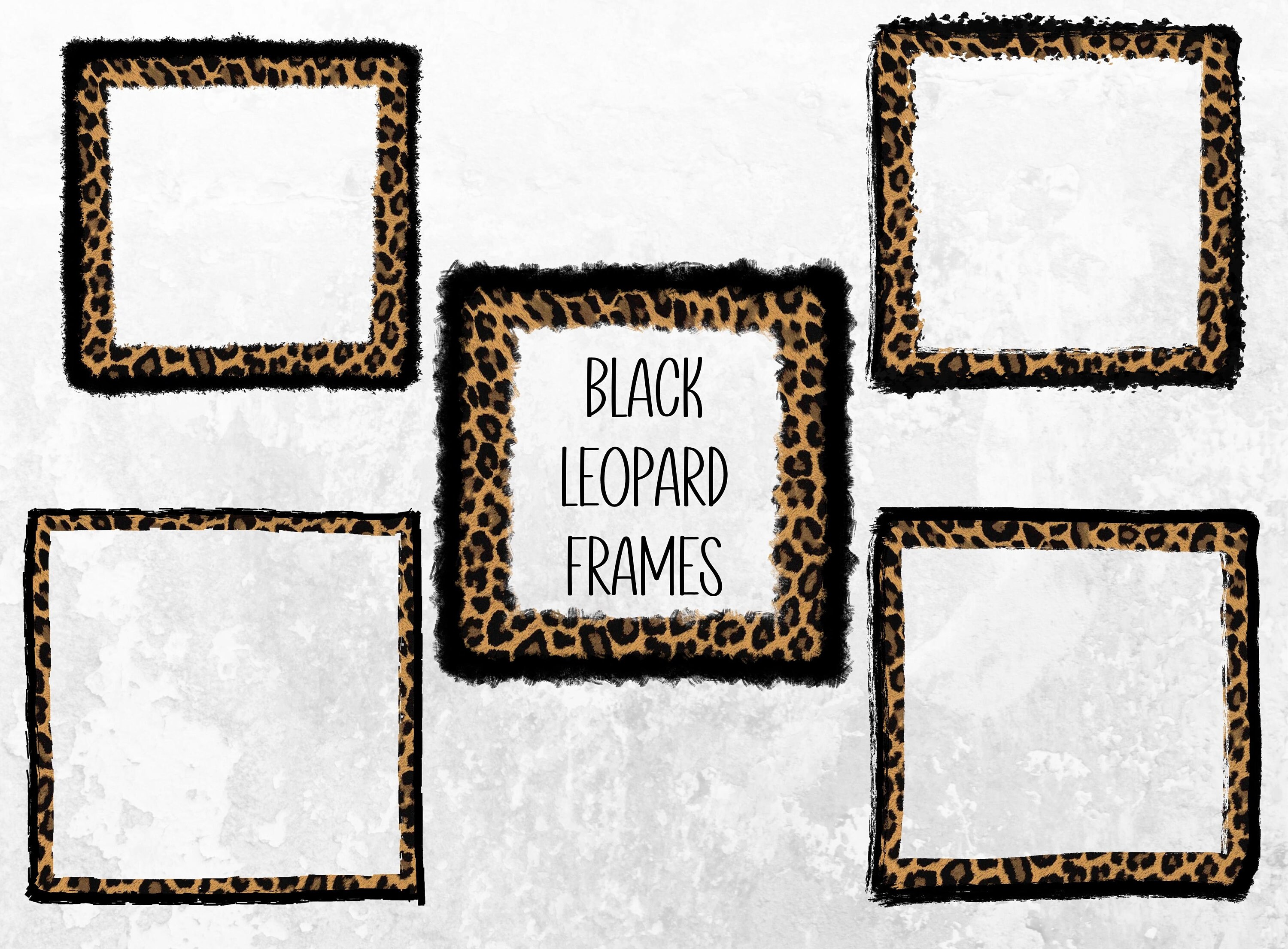 Distressed Black Leopard Frames PNG Grunge Leopard - Etsy