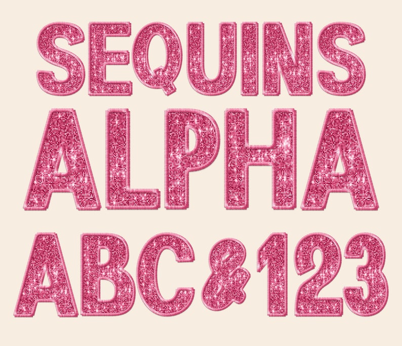 Faux Embroidery Sequins Alphabet Png, Faux Stitch Letters, Embroidery ...