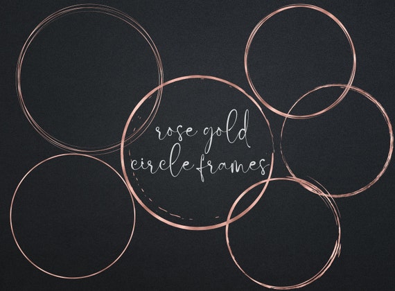 Rose Gold Foil Circle Frames Frame Clipart Round Metallic | Etsy