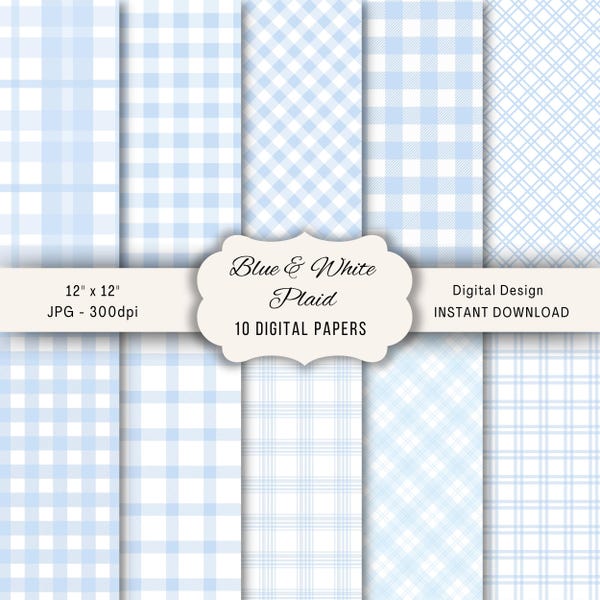 Blue Gingham Pattern - Etsy