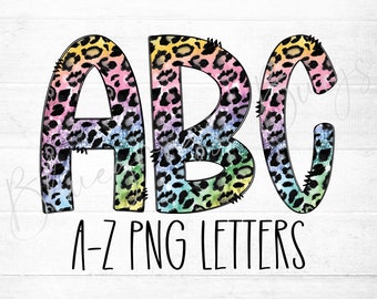 Rainbow Leopard Sublimation Alphabet Sublimation Letters A-Z - Etsy