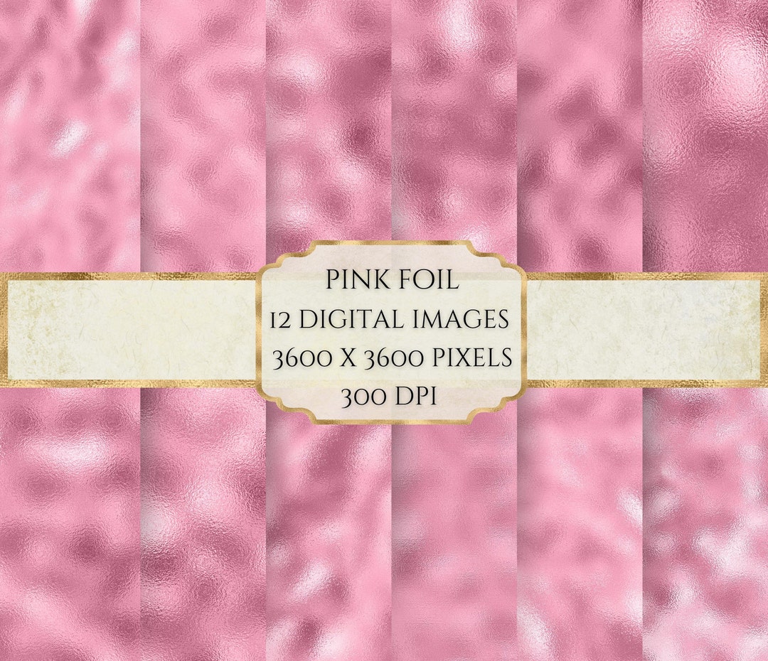 Pink Foil Digital Paper, Metallic Texture, Foil Texture Paper ...