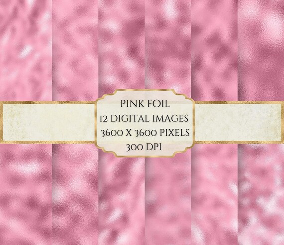 Pink Foil Digital Paper Metallic Texture Foil Texture | Etsy