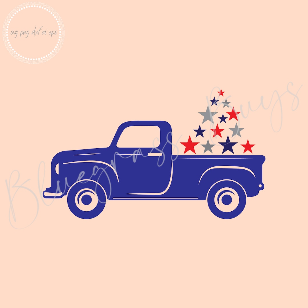 4th of July Truck SVG, Red Truck Png, Patriotic Truck Cut File, Digital ...