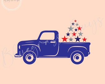 Truck 4th of July SVG File Patriotic American Truck SVG USA - Etsy