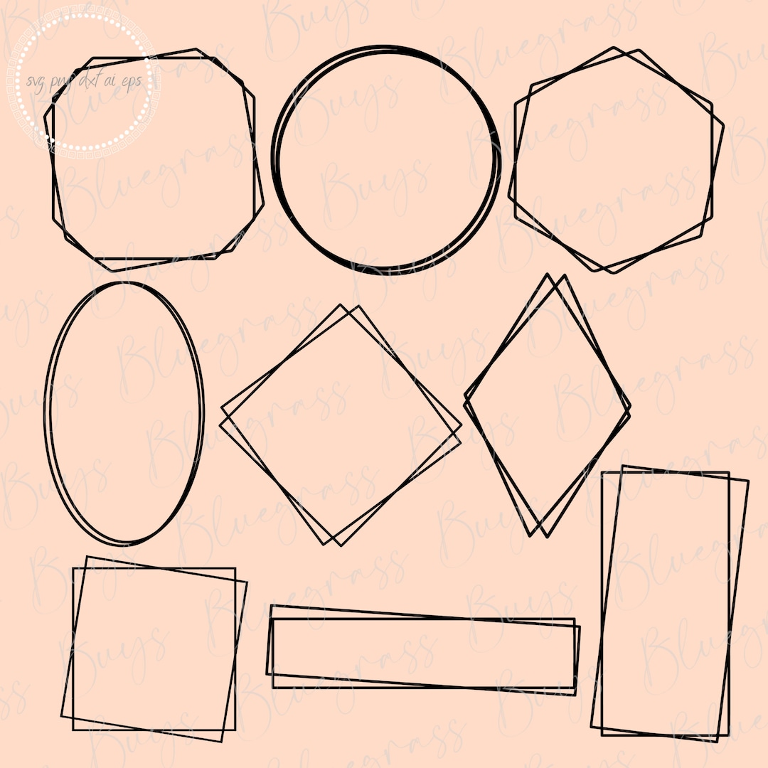 Double Hexagon Frame SVG, Double Frame Png, Geometric Frame SVG, Frame ...