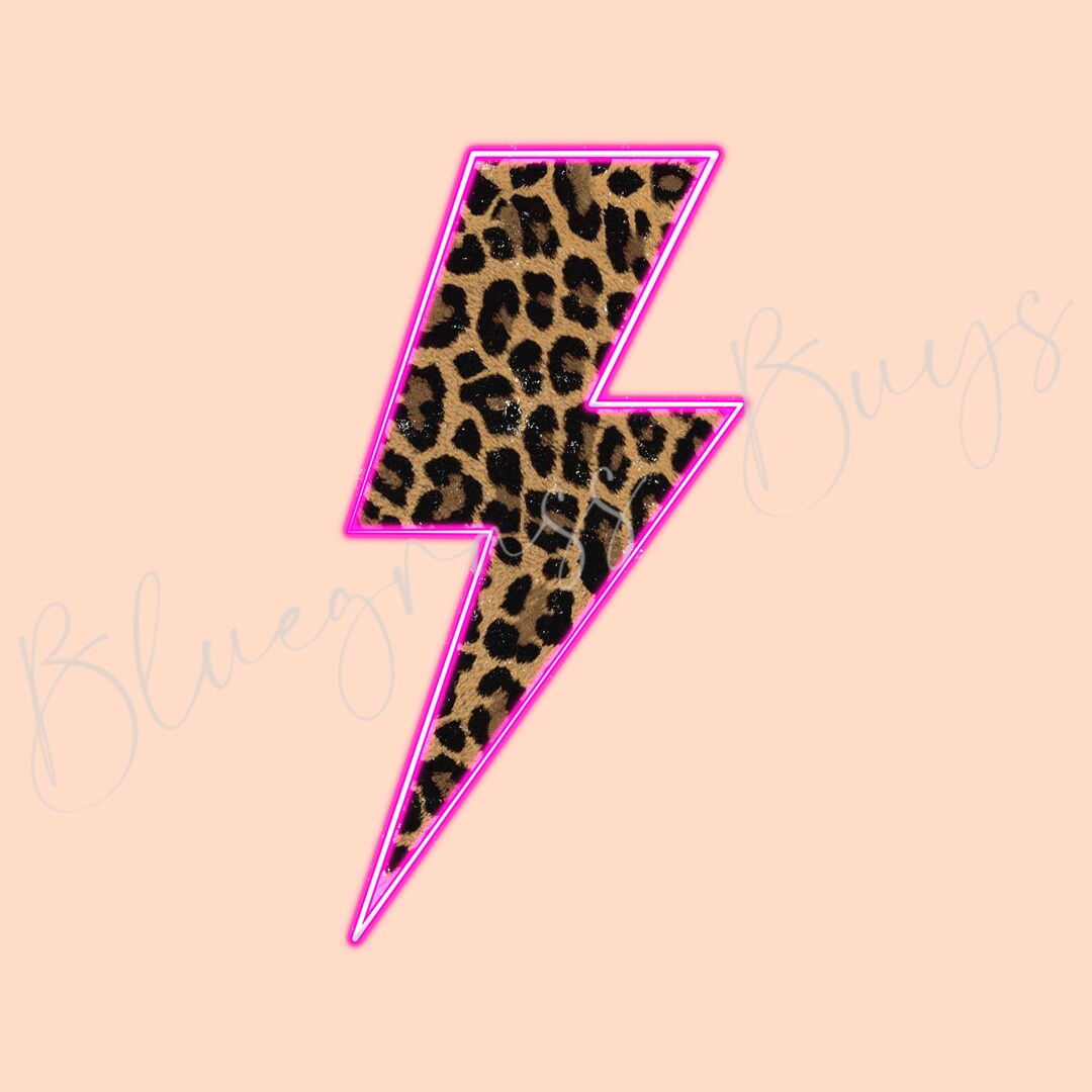 Neon Leopard Lightning Bolt PNG, Western Lightning Bolt Sublimation - Etsy