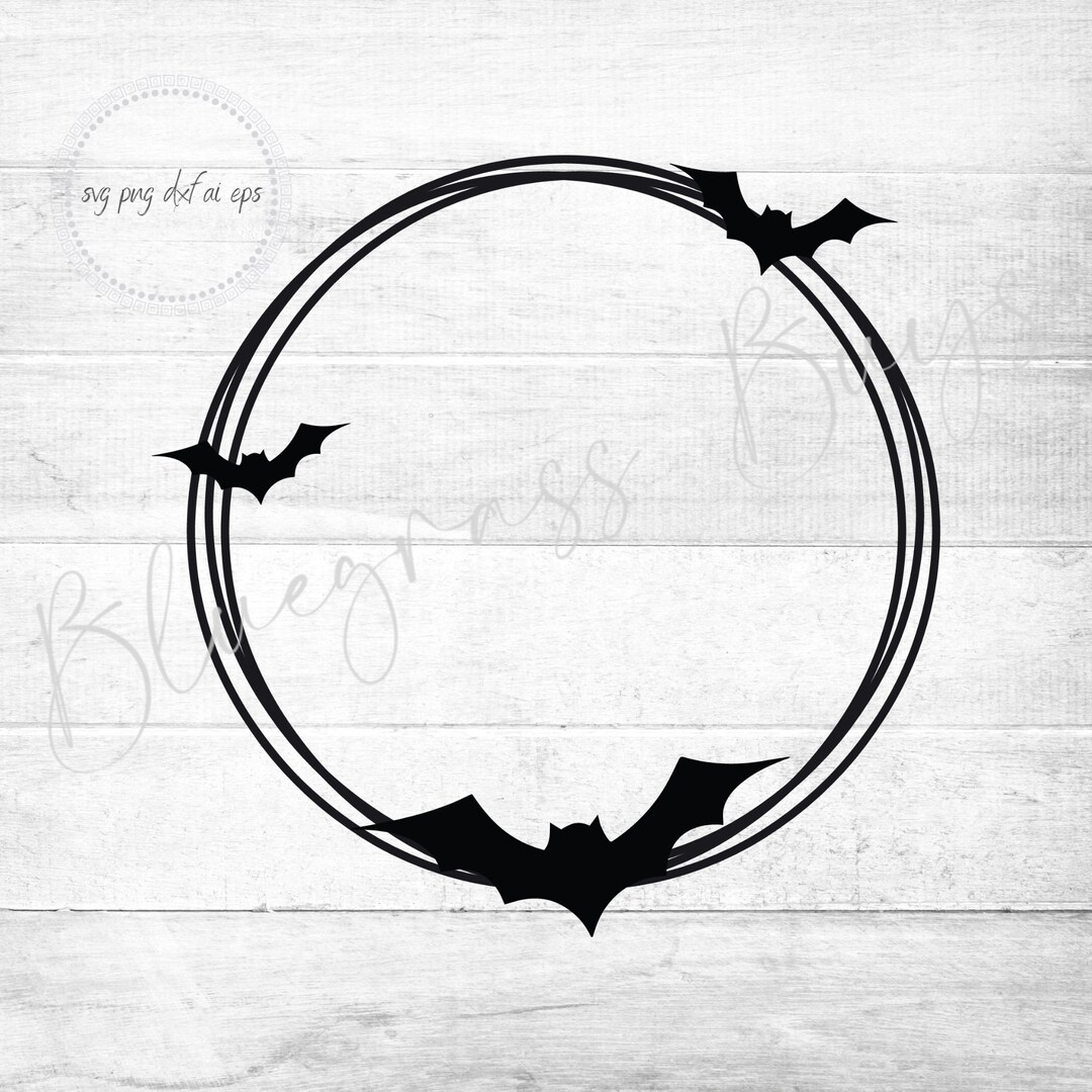 Bat Frame SVG Halloween Clipart Flying Bats Digital - Etsy